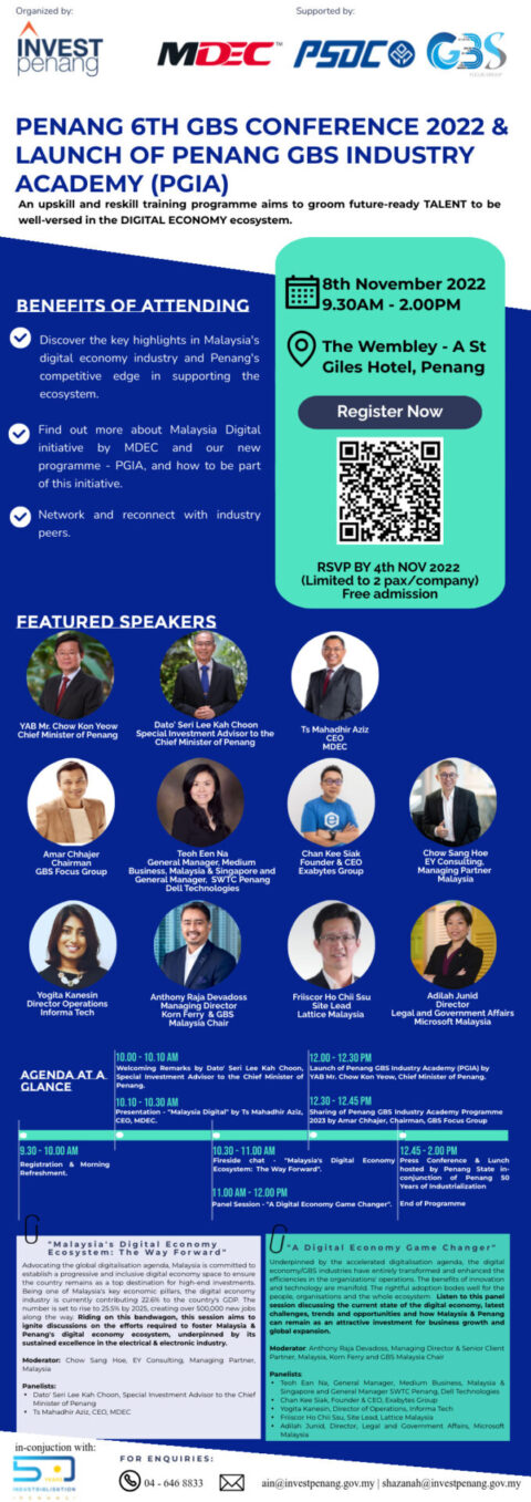 Launch of Penang GBS Industry Academy (PGIA) - InvestPenang